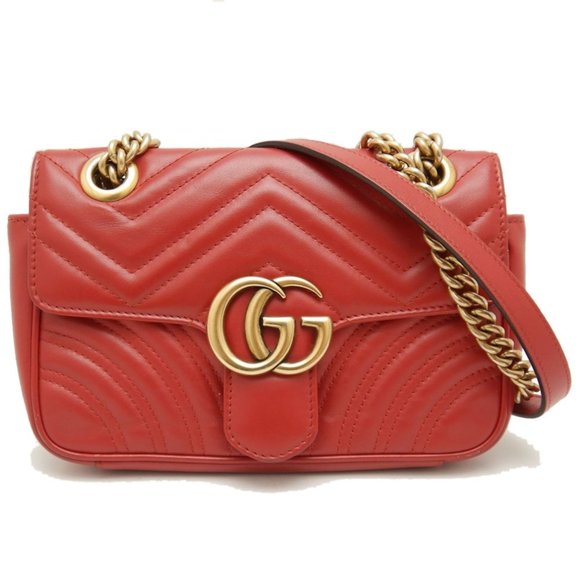 Gucci | Bags | Gucci Quilted Mini Bag 446744 Shoulder Gg Marmont ...